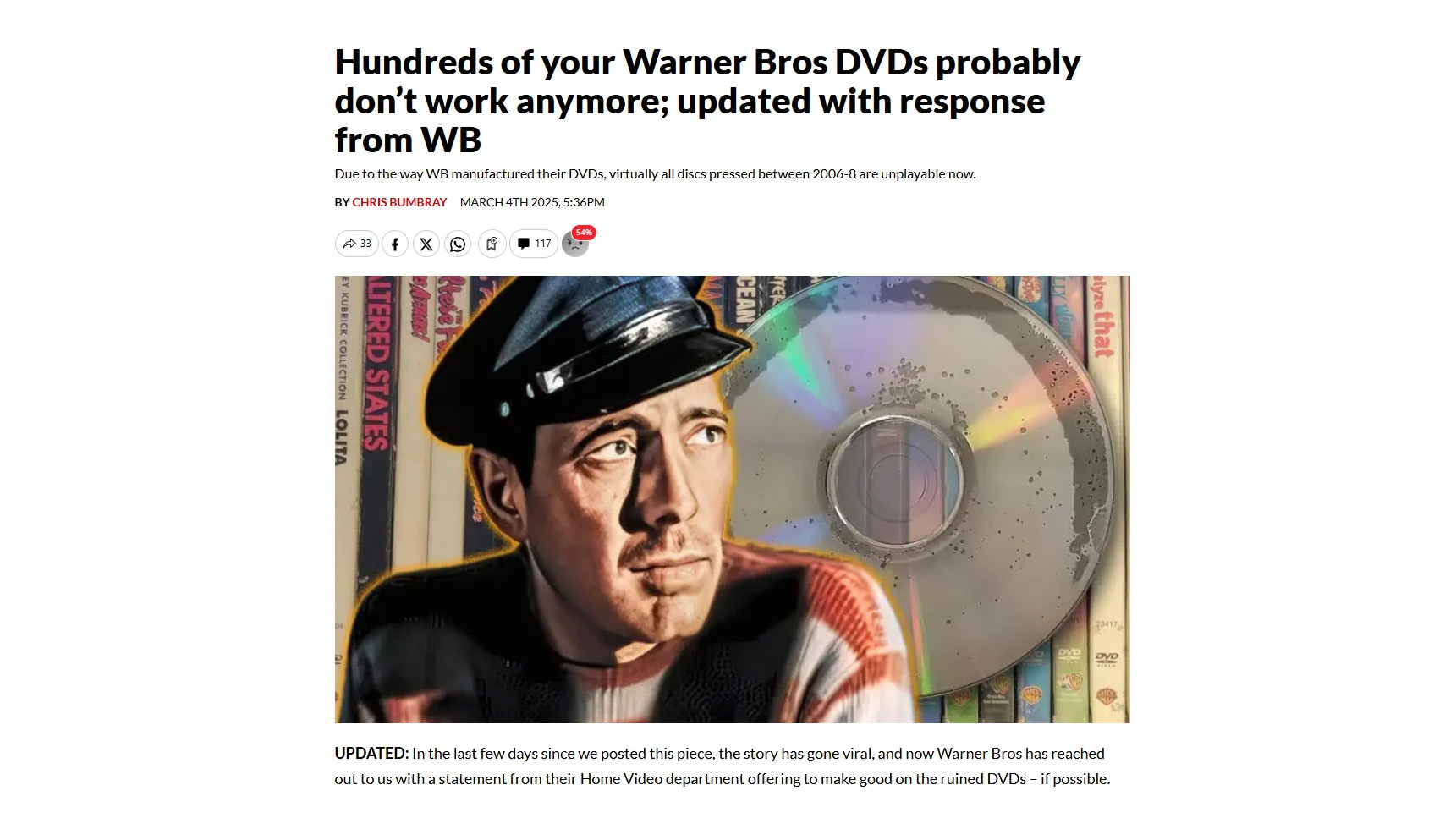 華納陳年美版 DVD 現氧化問題：官方貼心推舊換新計劃 – Post76玩樂網